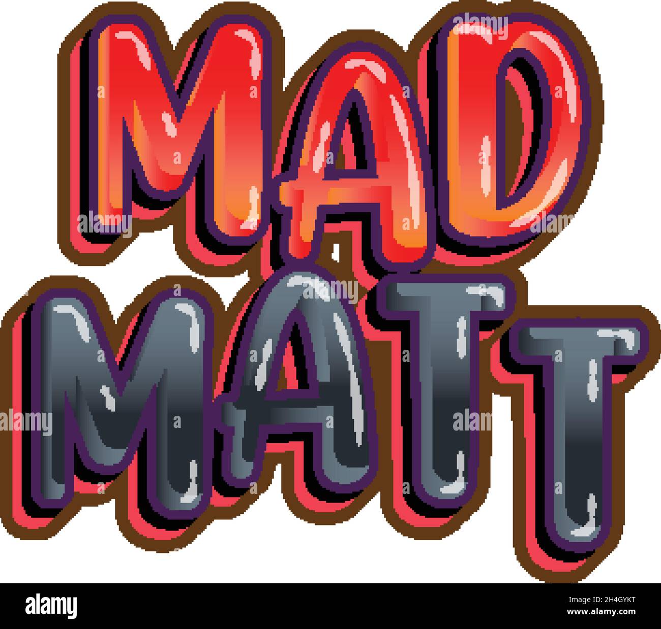 Mad Matt word logo on white background illustration Stock Vector Image ...