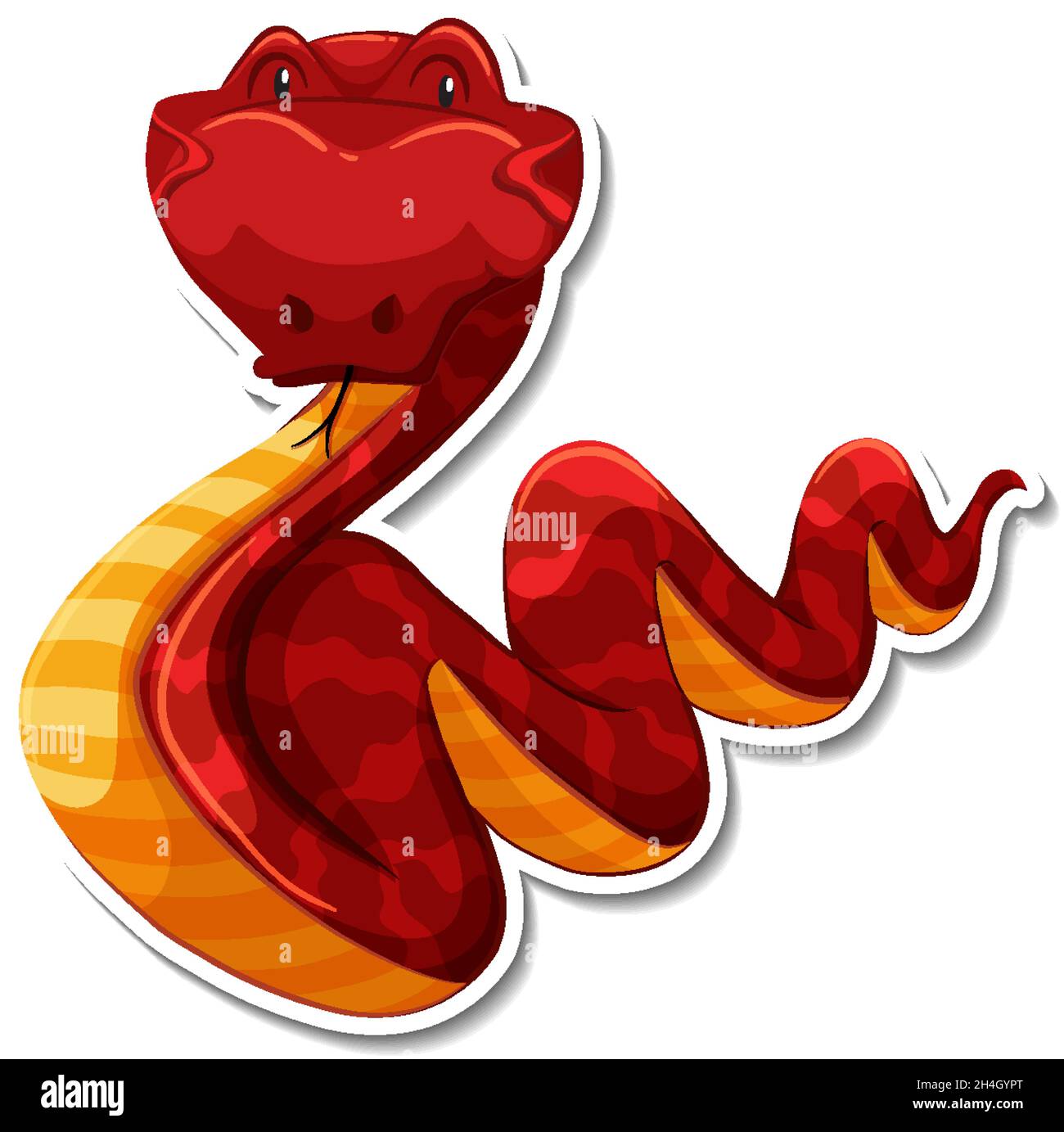 Snake cartoon character on white background illustration Stock Vector ...