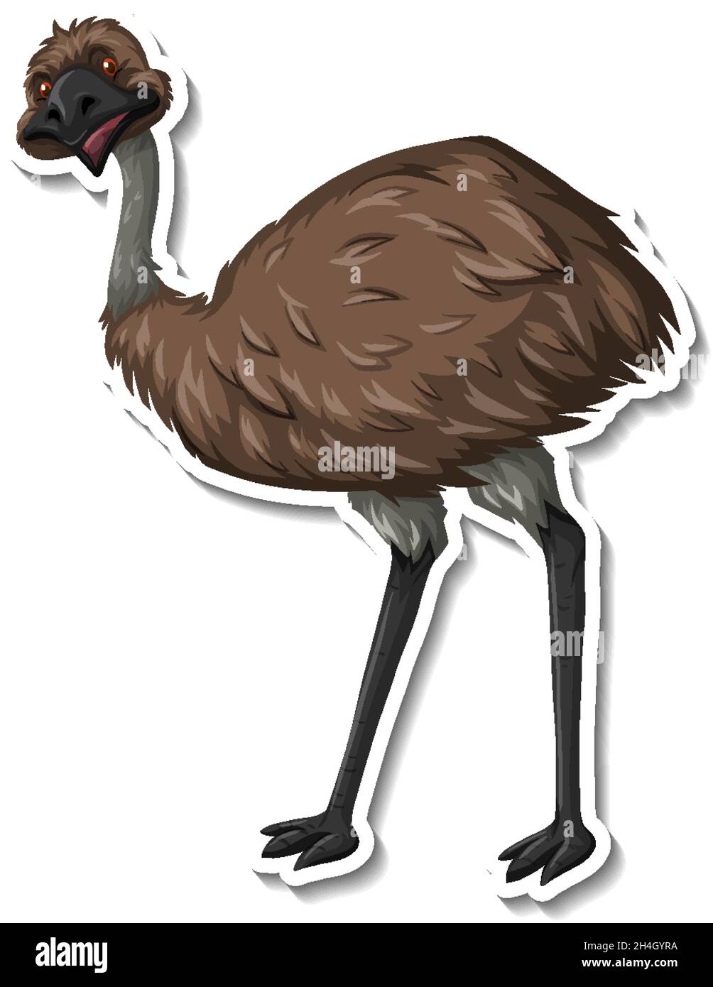 Emu bird cartoon sticker illustration Stock Vector Image & Art - Alamy