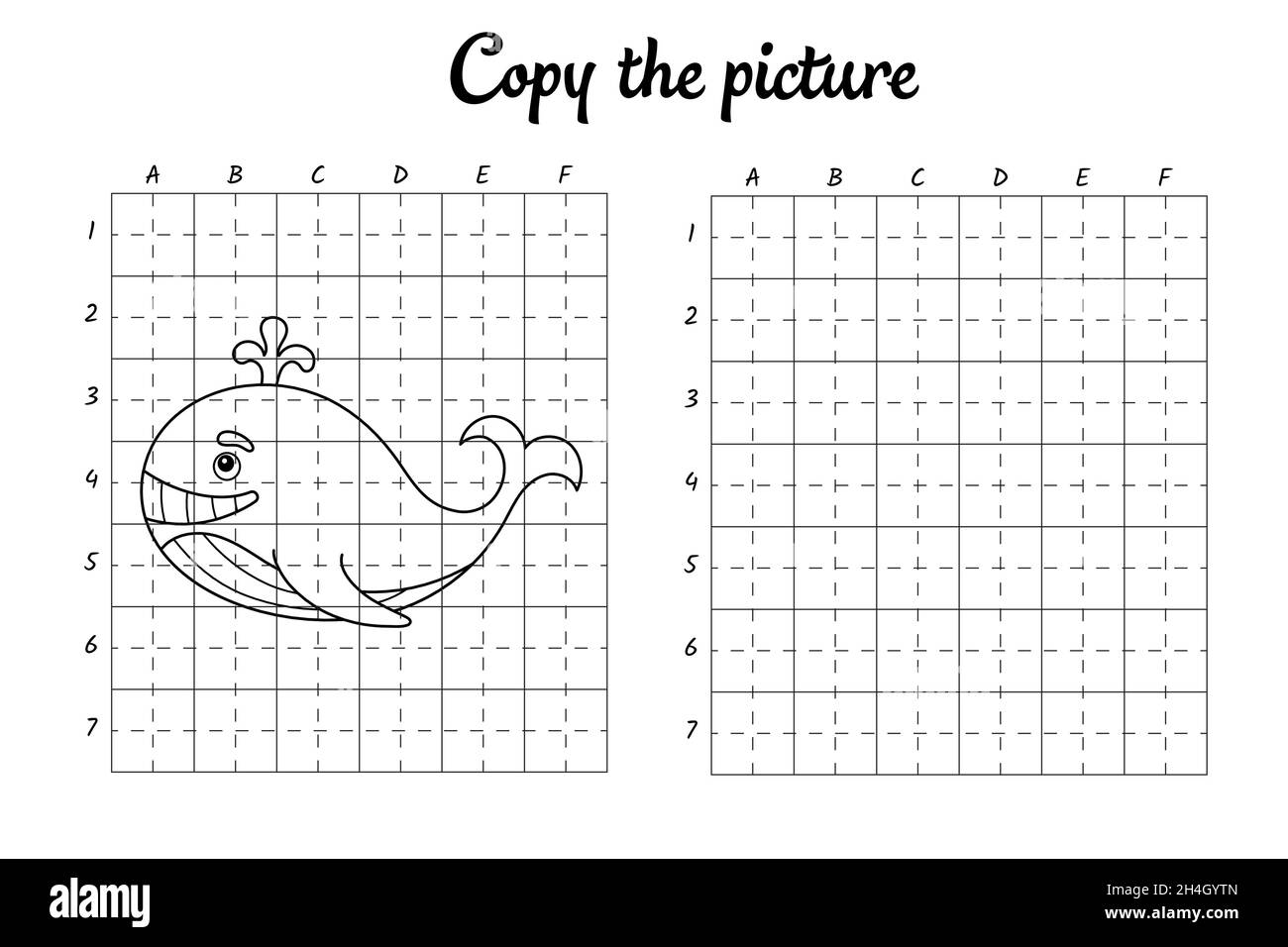 Copy the picture. Draw by grid. Coloring book pages for kids ...