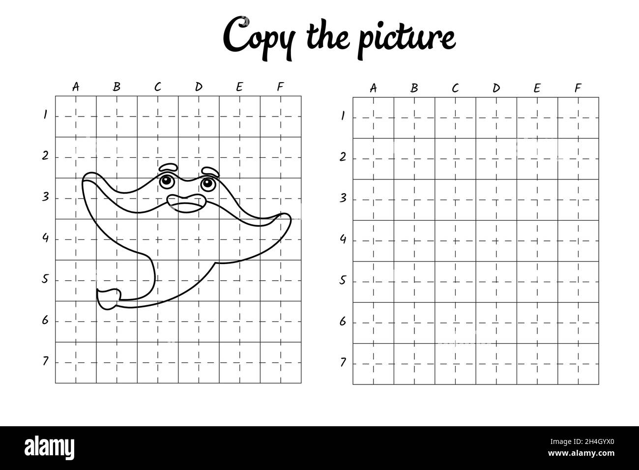 Copy the picture. Draw by grid. Coloring book pages for kids ...