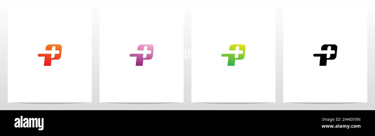 Plus Symbol On Letter Logo Design P Stock Vector Image & Art - Alamy