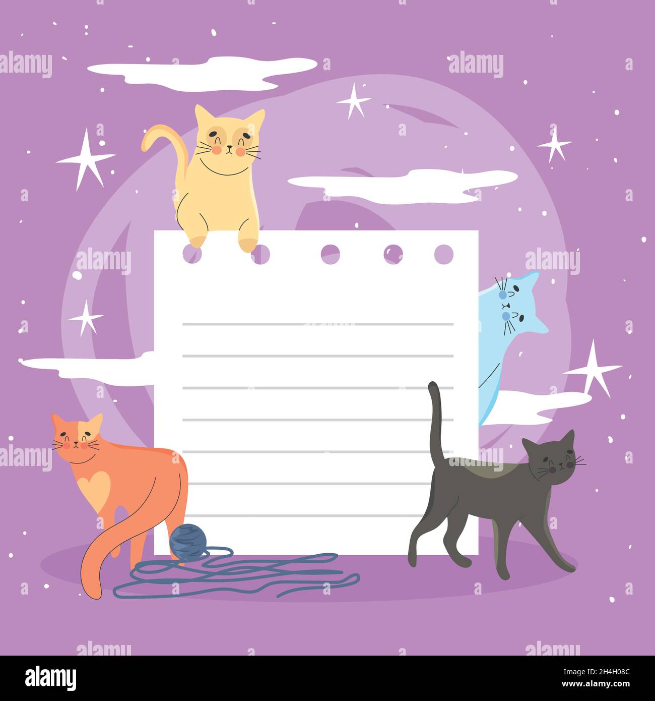 cute cats poster and paper sheet Stock Vector Image & Art - Alamy