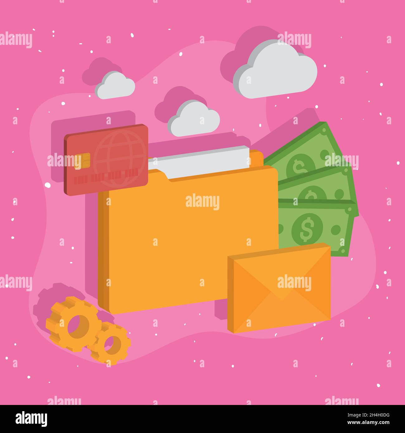 wireless fidelity card with items Stock Vector Image & Art - Alamy