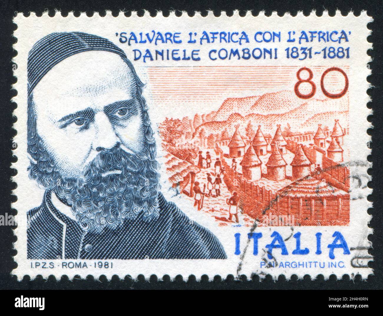 ITALY - CIRCA 1981: stamp printed by Italy, shows Daniele Comboni ...