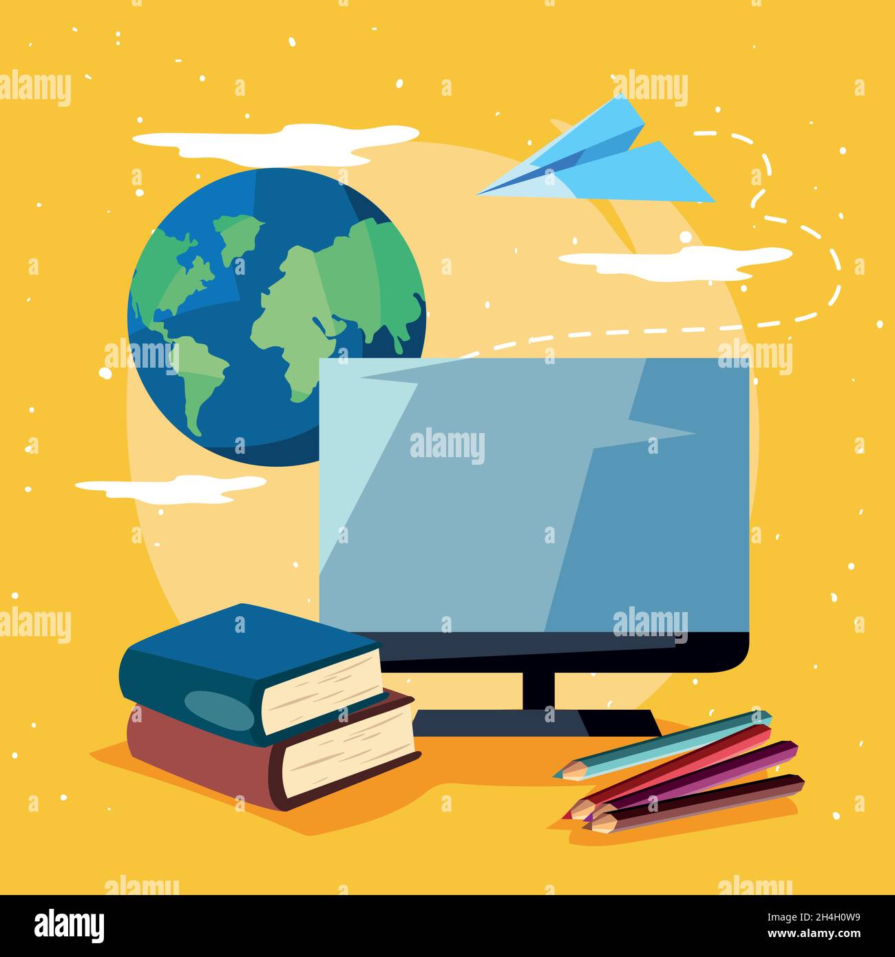nice online education image with items Stock Vector Image & Art - Alamy