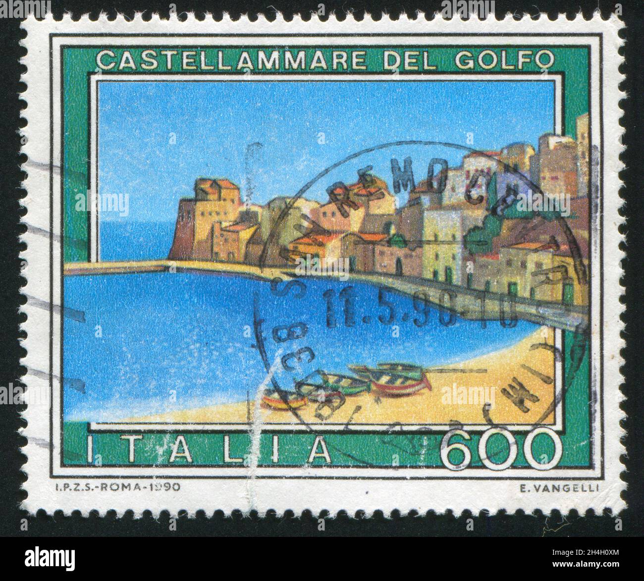 ITALY - CIRCA 1990: stamp printed by Italy, shows Castellamare del ...