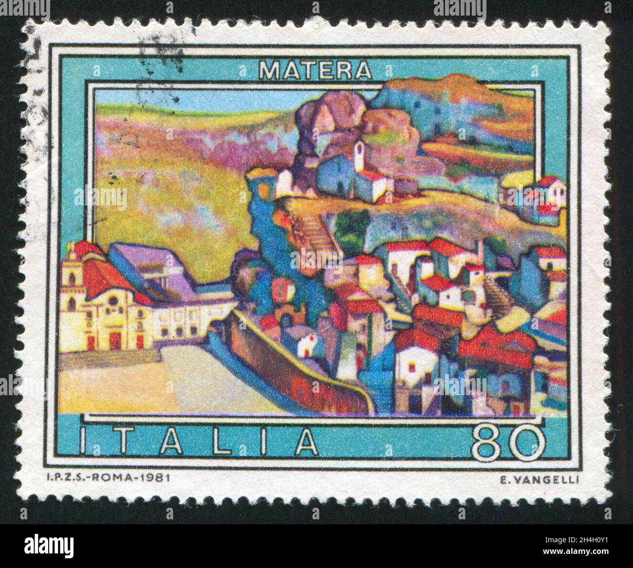 ITALY - CIRCA 1981: stamp printed by Italy, shows Matera, circa 1981 ...