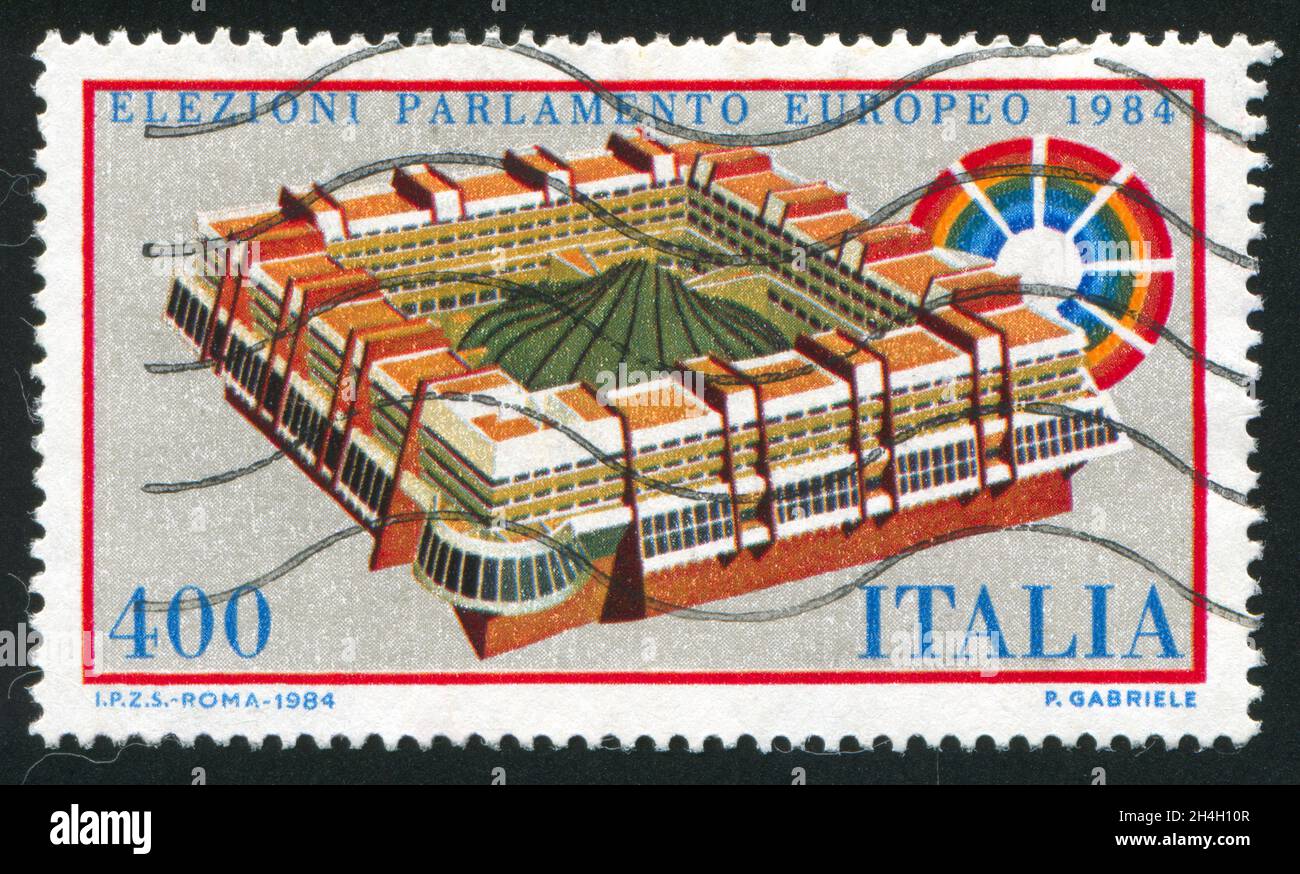 ITALY - CIRCA 1984: stamp printed by Italy, shows European Parliament ...