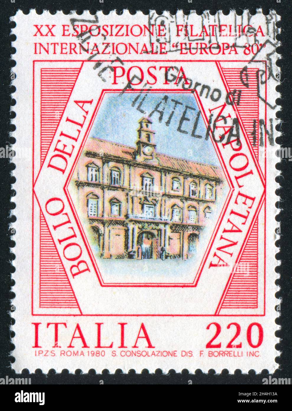 ITALY - CIRCA 1980: stamp printed by Italy, shows Royal Palace, Naples ...