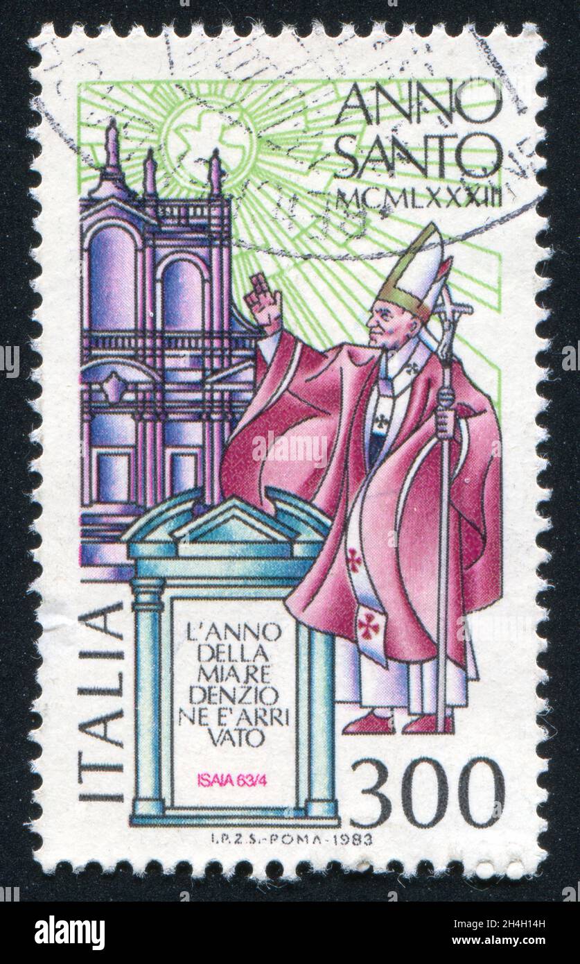 ITALY - CIRCA 1983: stamp printed by Italy, shows Holy Year, St. Maria ...