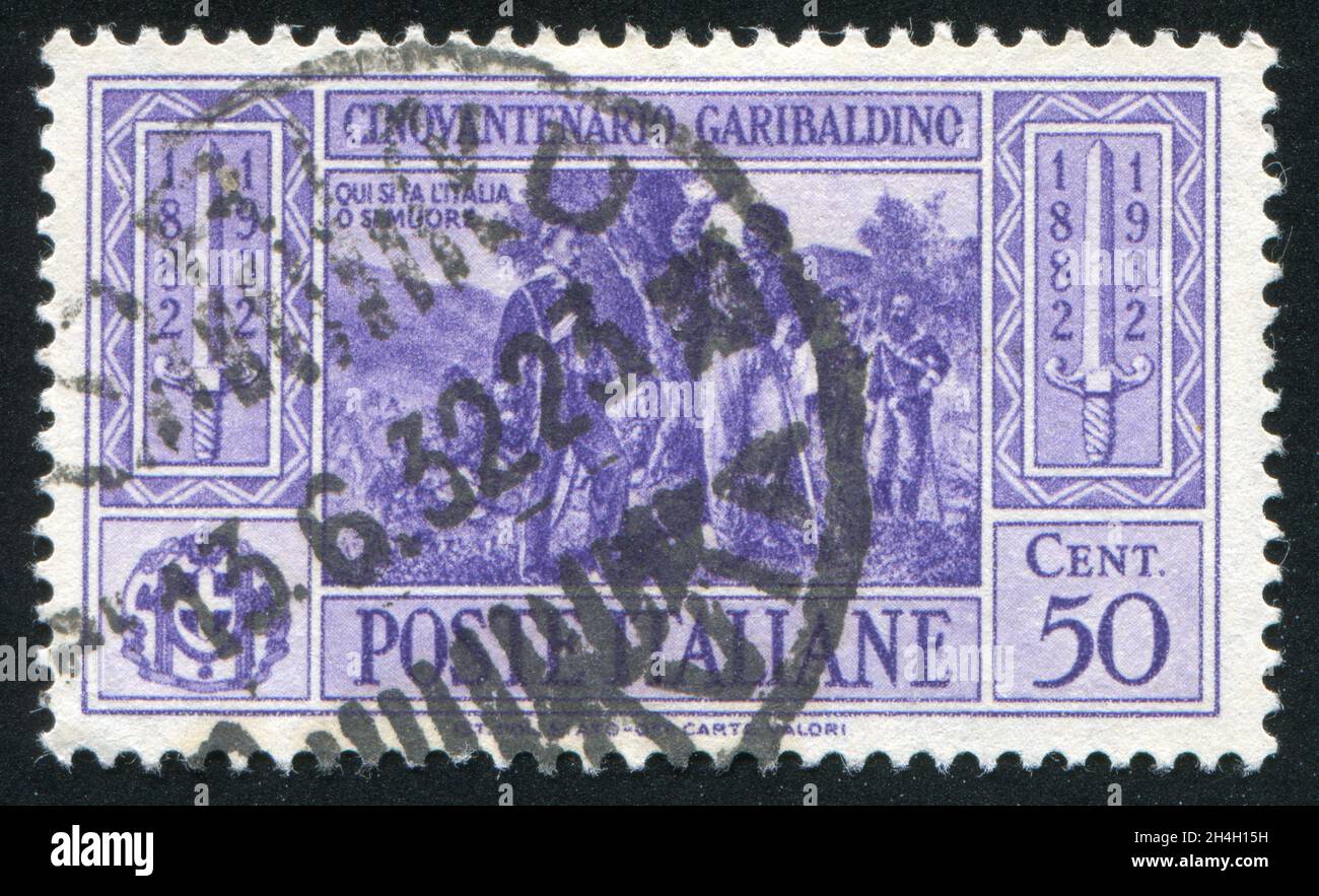 ITALY - CIRCA 1932: stamp printed by Italy, shows Garibaldi at Battle ...