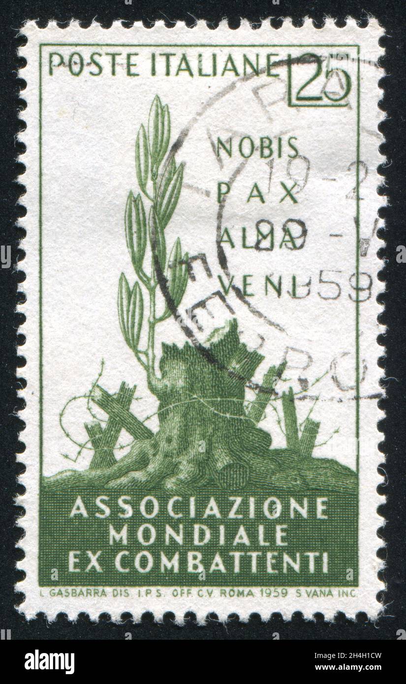 ITALY - CIRCA 1959: stamp printed by Italy, shows “A Gentle Peace Has ...