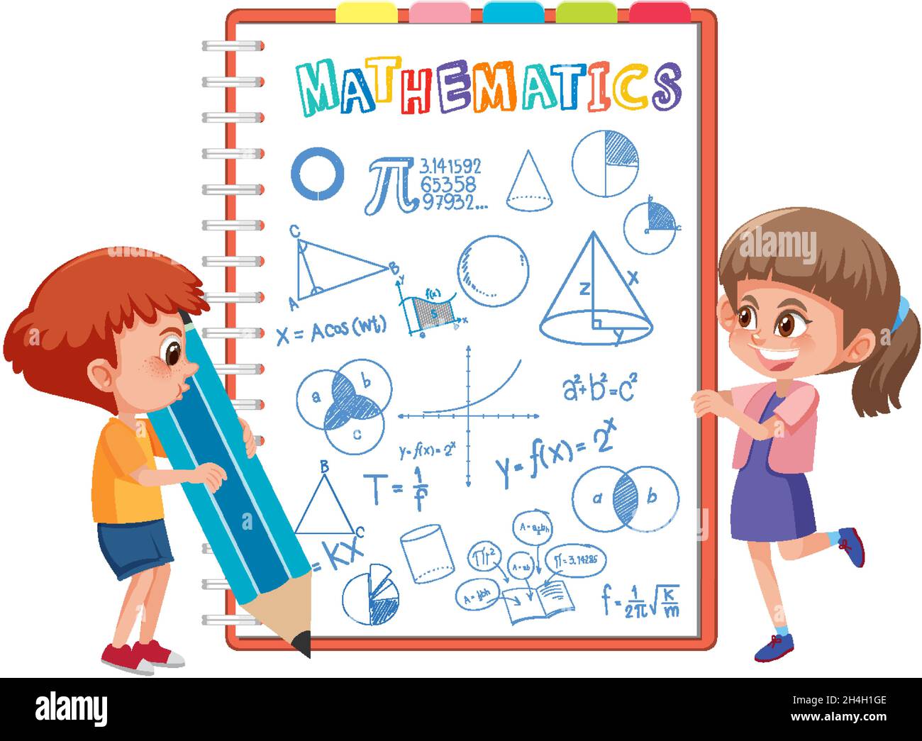 Doodle math formula on notebook page illustration Stock Vector Image ...