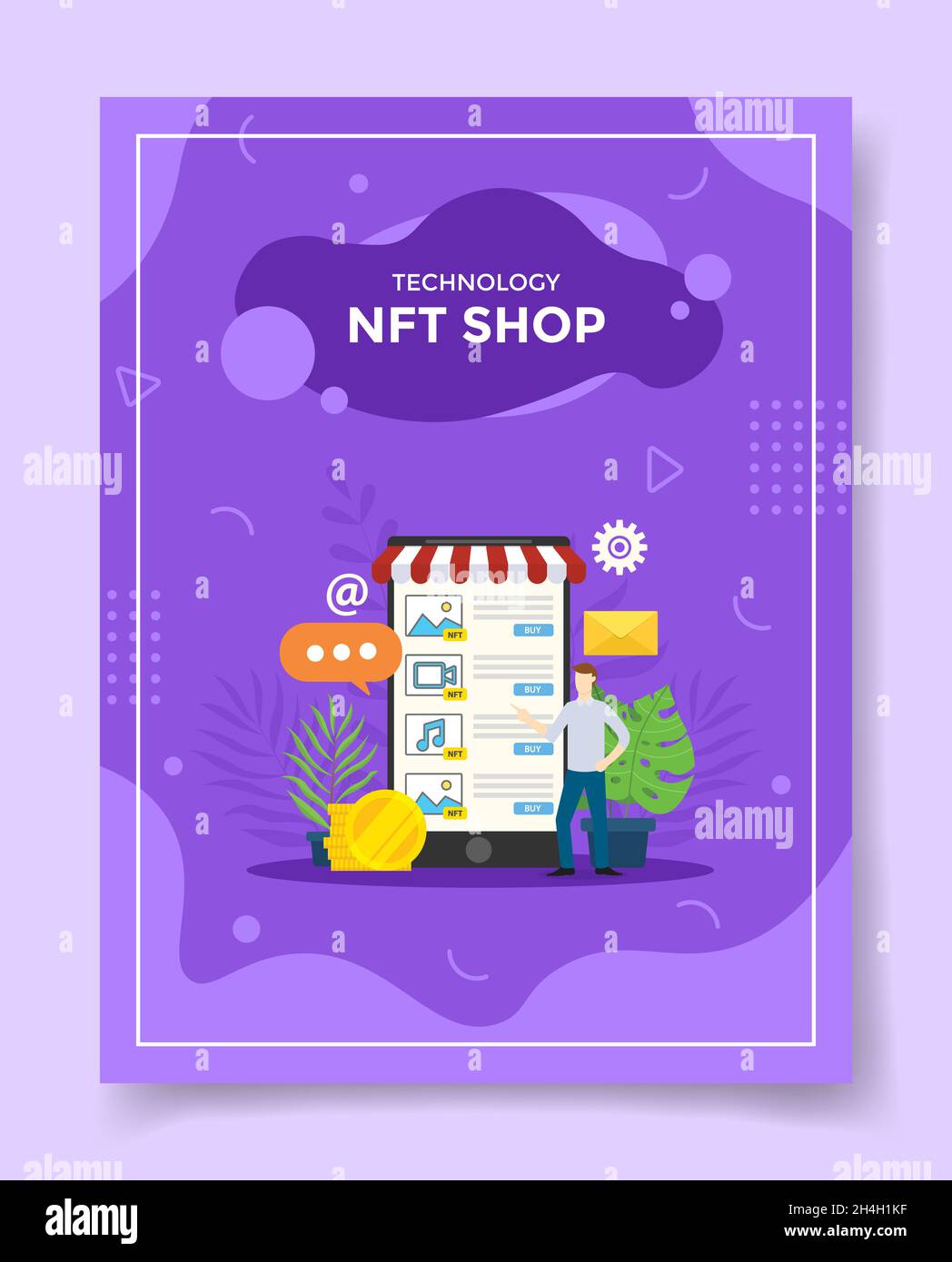 nft non fungible token shop seller for template of banners, flyer ...