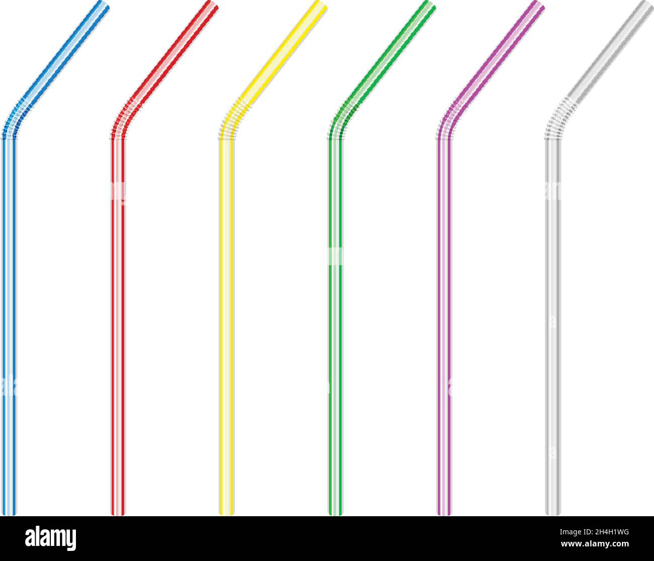 Drinking straw set on a white background. Vector illustration Stock ...