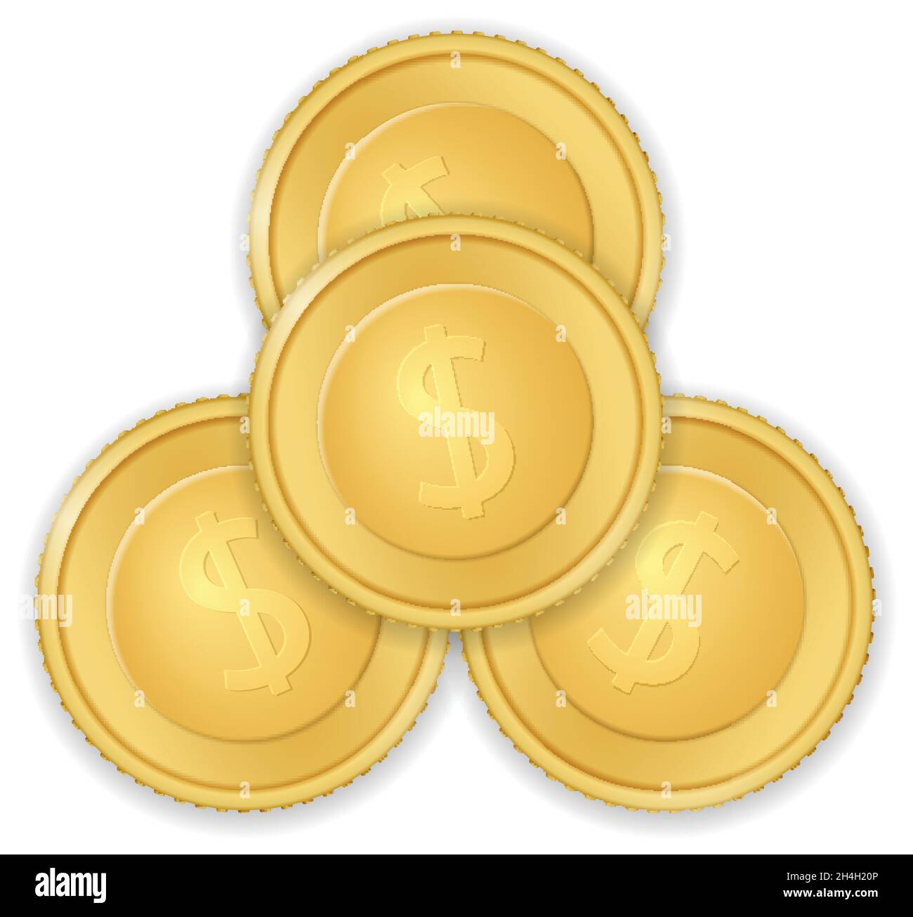 Coins with dollar symbol on a white background Stock Vector Image & Art ...