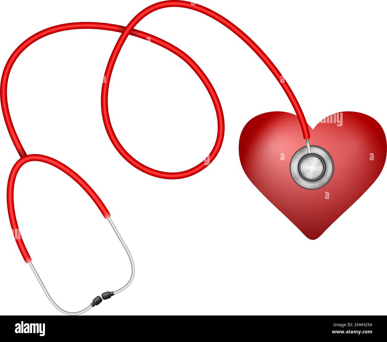 Stethoscope amd heart on a white background. Vector illustration Stock ...