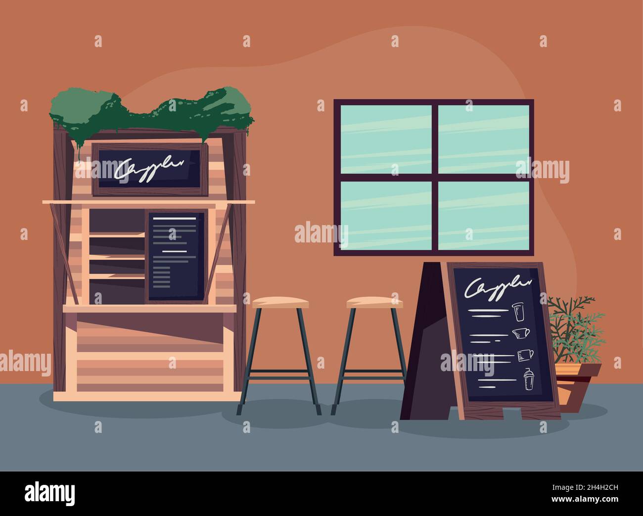 inside of nice coffee shop Stock Vector Image & Art - Alamy