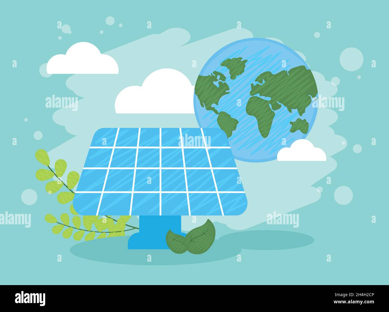 blue solar panel and world Stock Vector Image & Art - Alamy