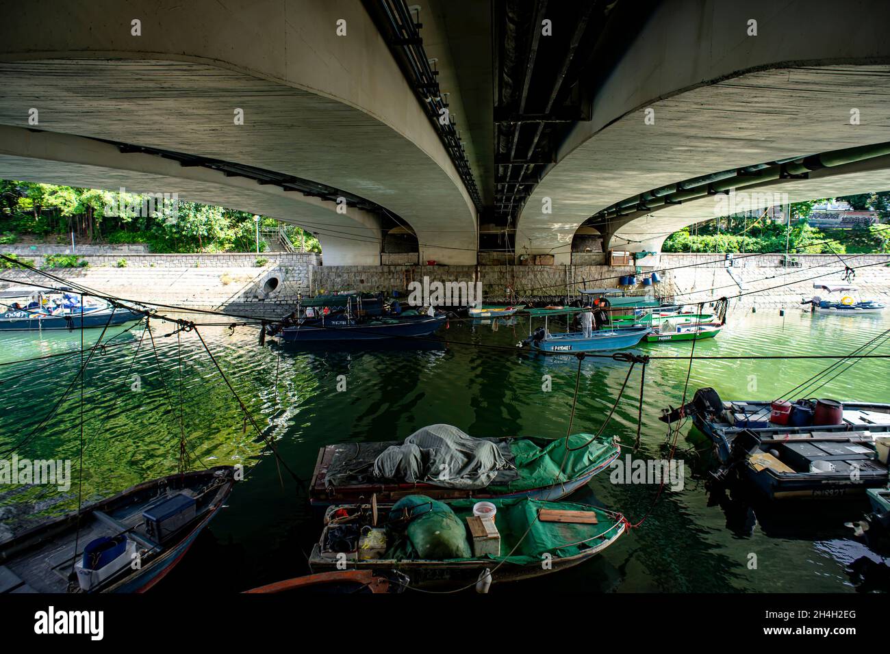 Landscape Under Bridge Stock Photo - Alamy