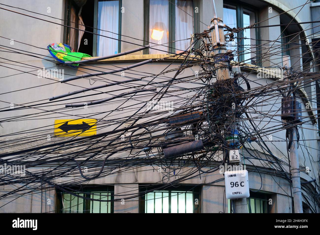 Tangled power cables on power hi-res stock photography and images - Alamy