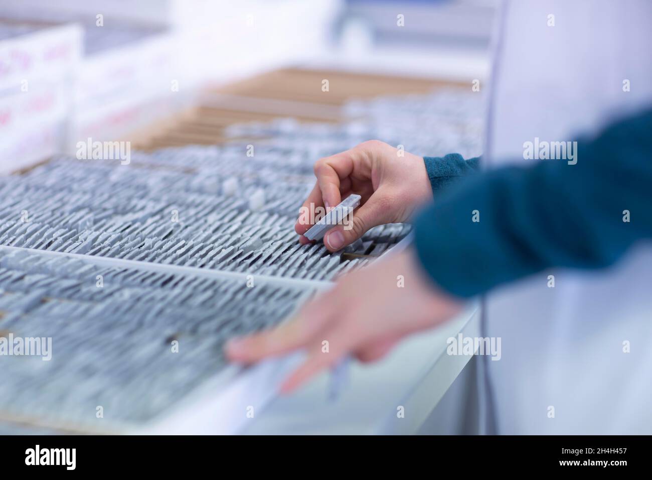 Sample storage and sorting in a histology laboratory, Freiburg, Baden ...