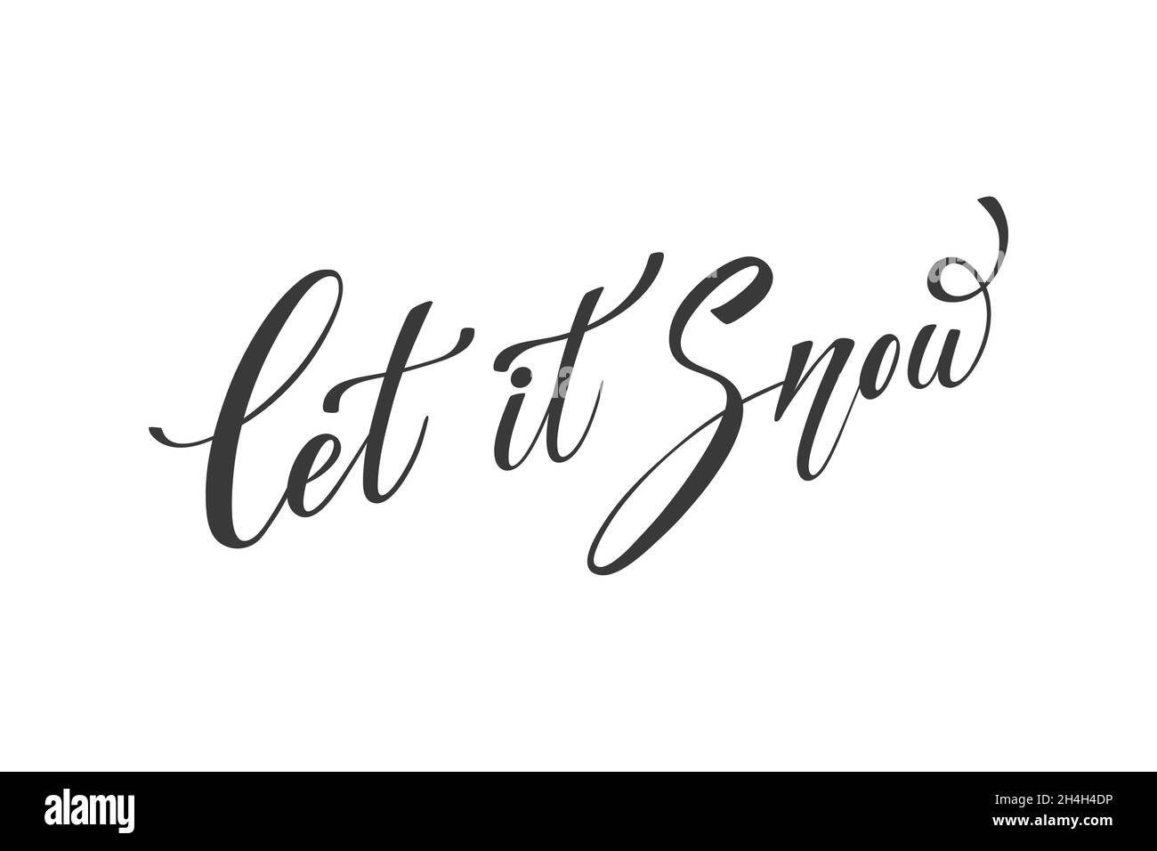 Let it snow hand lettering calligraphy. Winter greeting. Vector holiday ...