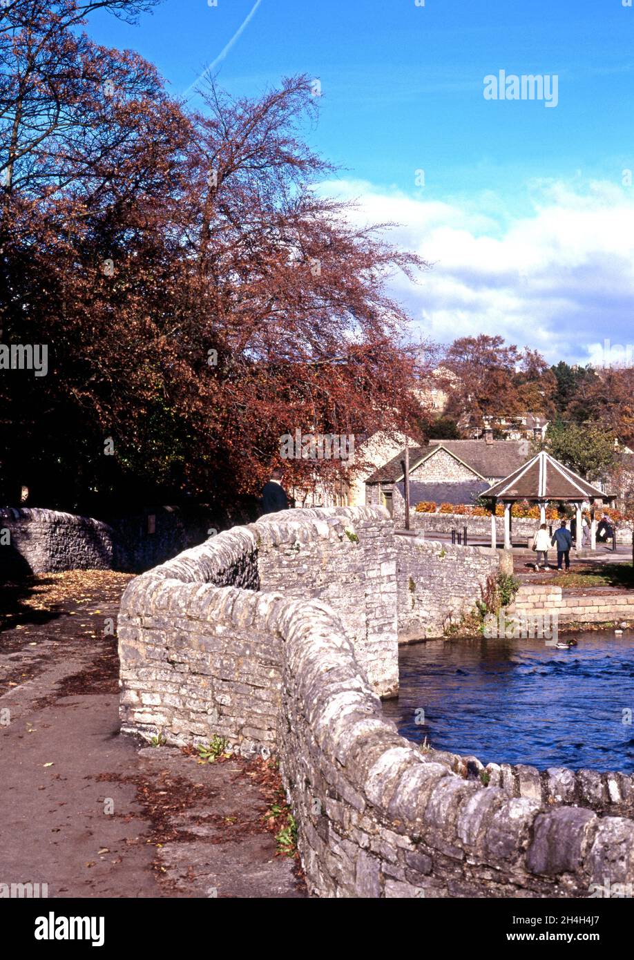 The Sheepwash Bridge over the River Wye in the Derbyshire Peak District ...