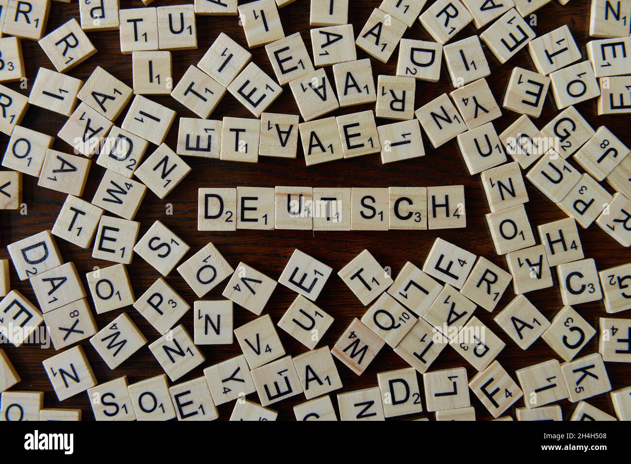 Term German Wooden letters Stock Photo - Alamy