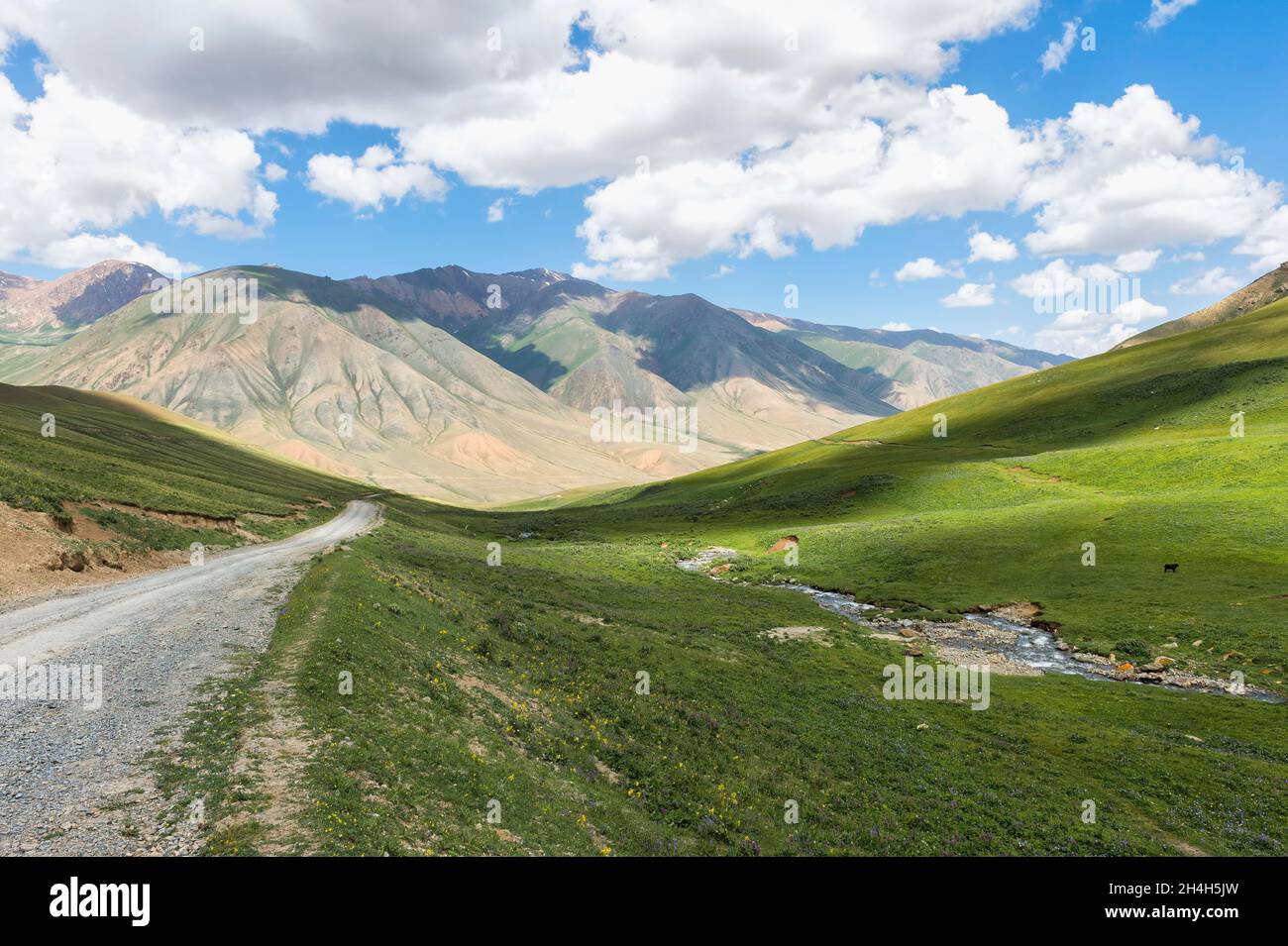Song-Kol Lake Road, Naryn Province, Kyrgyzstan, Central Asia Stock ...