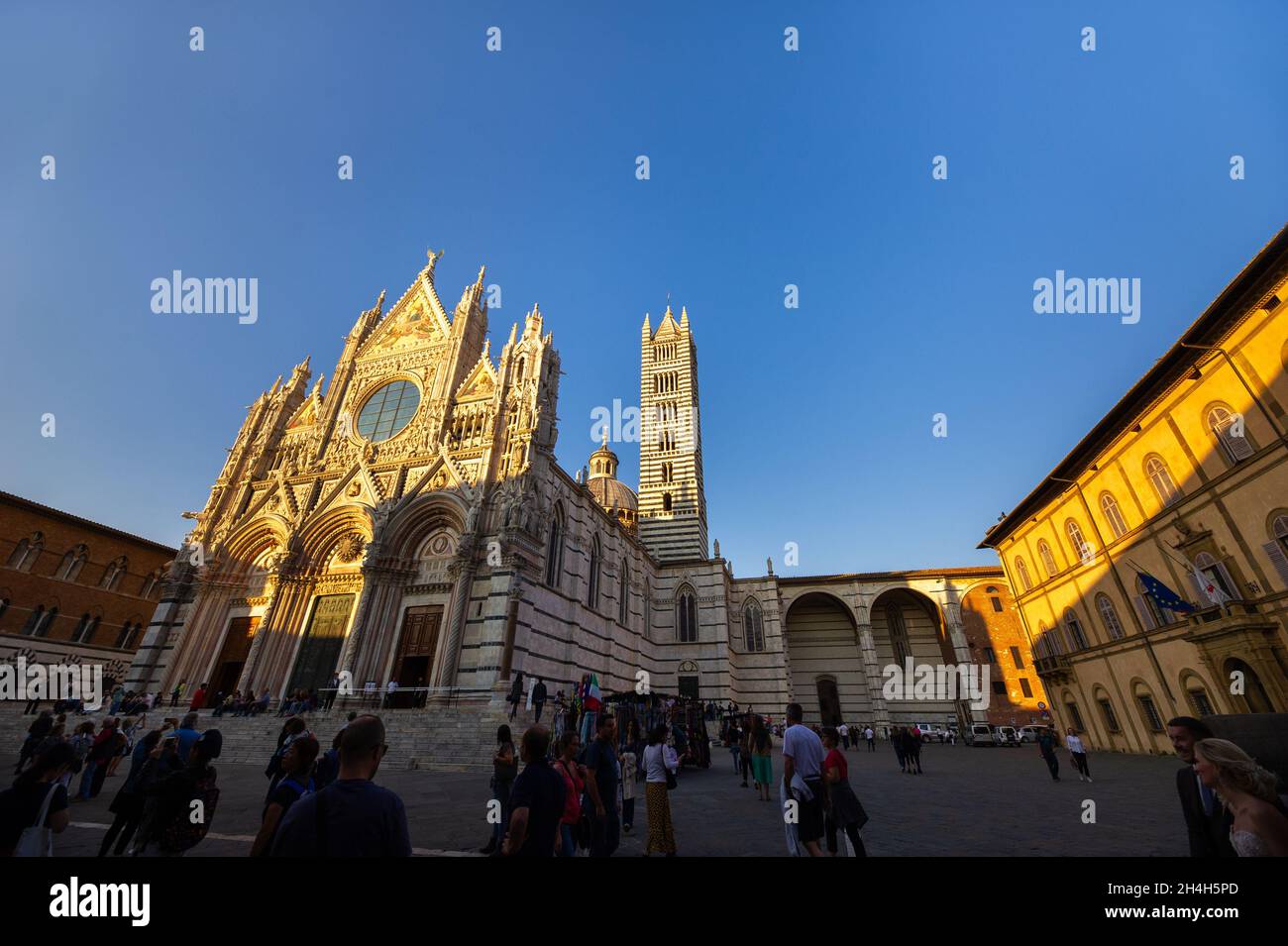 SIENA, ITALY. October 13, 2018: Sunset and view of Siena's Cathedral of ...