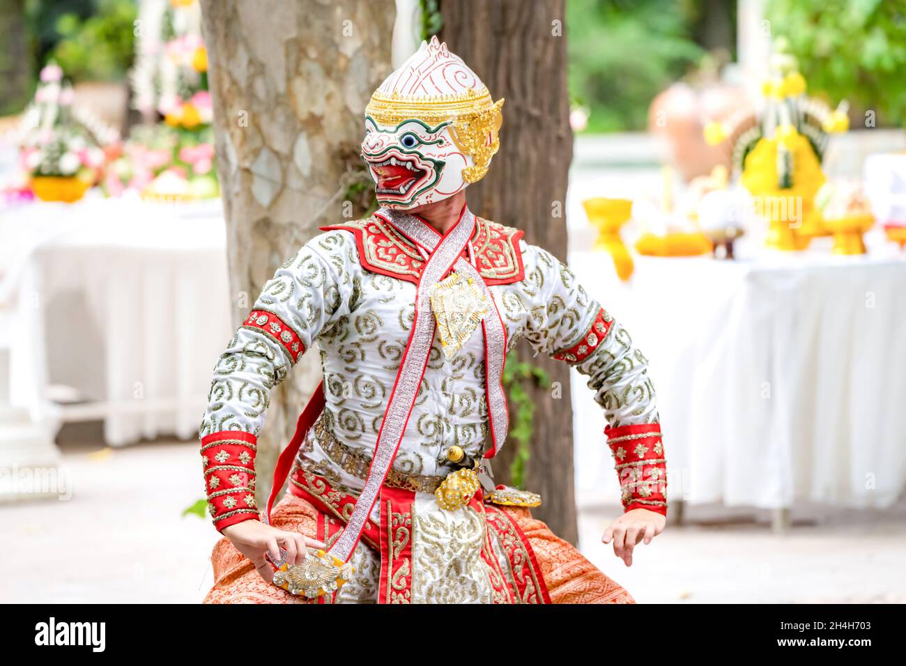 The performance of Thai traditional drama story Khon epic, Ramakien or ...