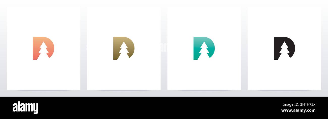 Pine Tree On Letter Logo Design D Stock Vector Image & Art - Alamy