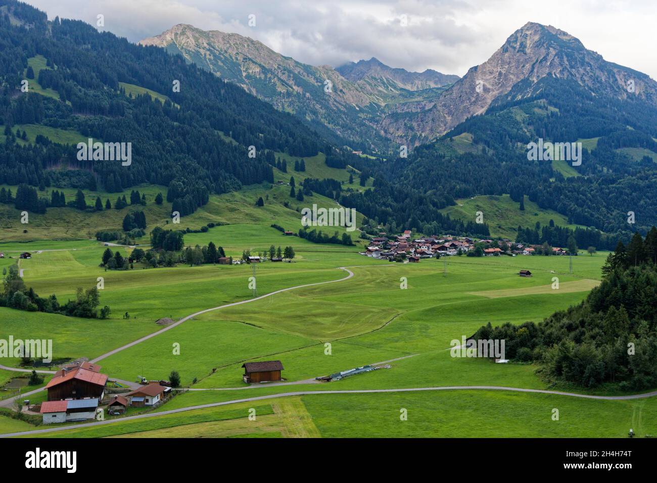 View of Reichenbach, Oberstdorf, Allgaeu, Bavaria, Germany Stock Photo ...