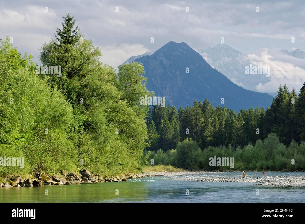 Iller near Fischen, Oberstdorf, Allgaeu, Bavaria, Germany Stock Photo ...