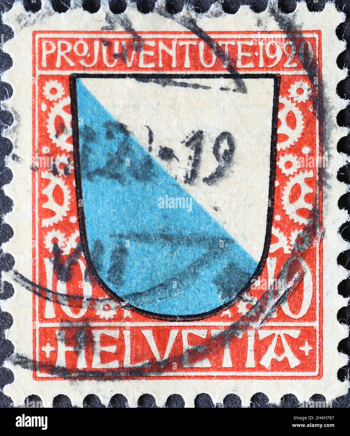 Switzerland - Circa 1920: a postage stamp printed in the Switzerland ...