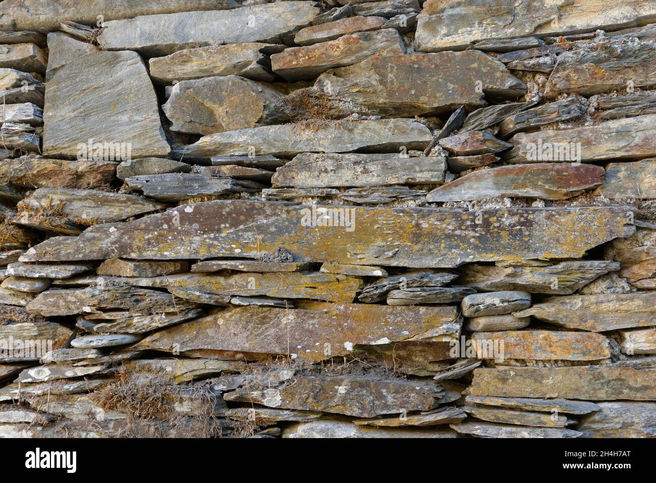 Slate Wall, Poco da Broca, Serra da Estrela, Regiao do Centro, Portugal ...