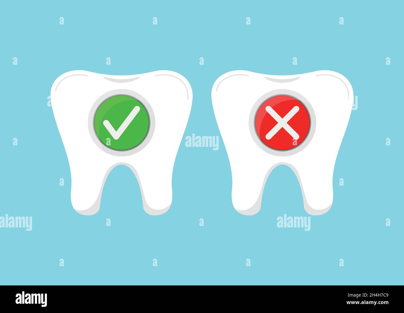 Tooth with check marks icon set vector illustration Stock Vector Image ...
