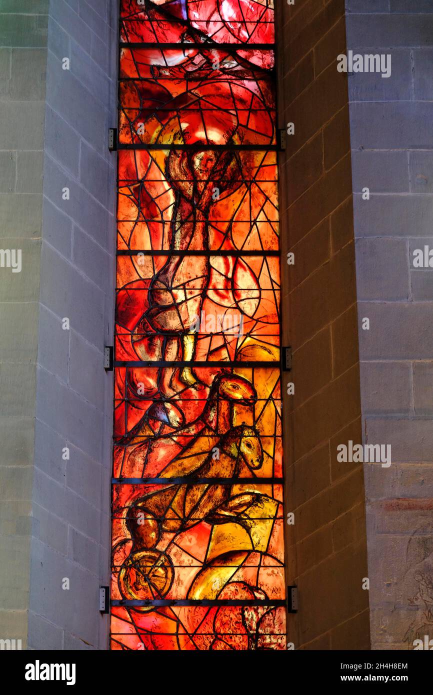 Church window by Marc Chagall, Fraumuenster Church, Zurich Old Town ...