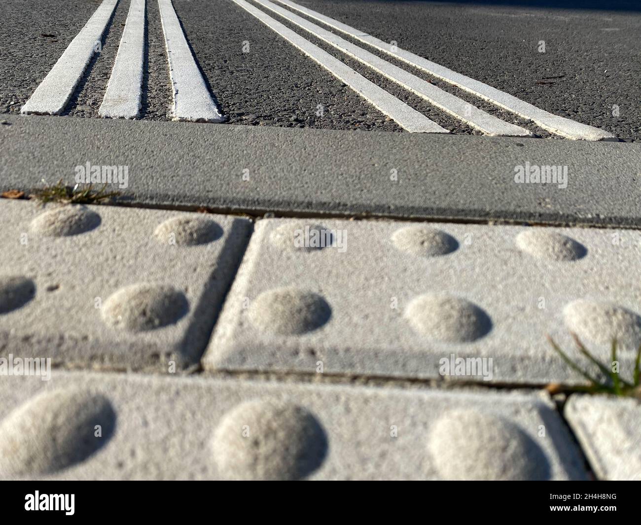 Elements of blind persons street navigation on a city street Stock ...