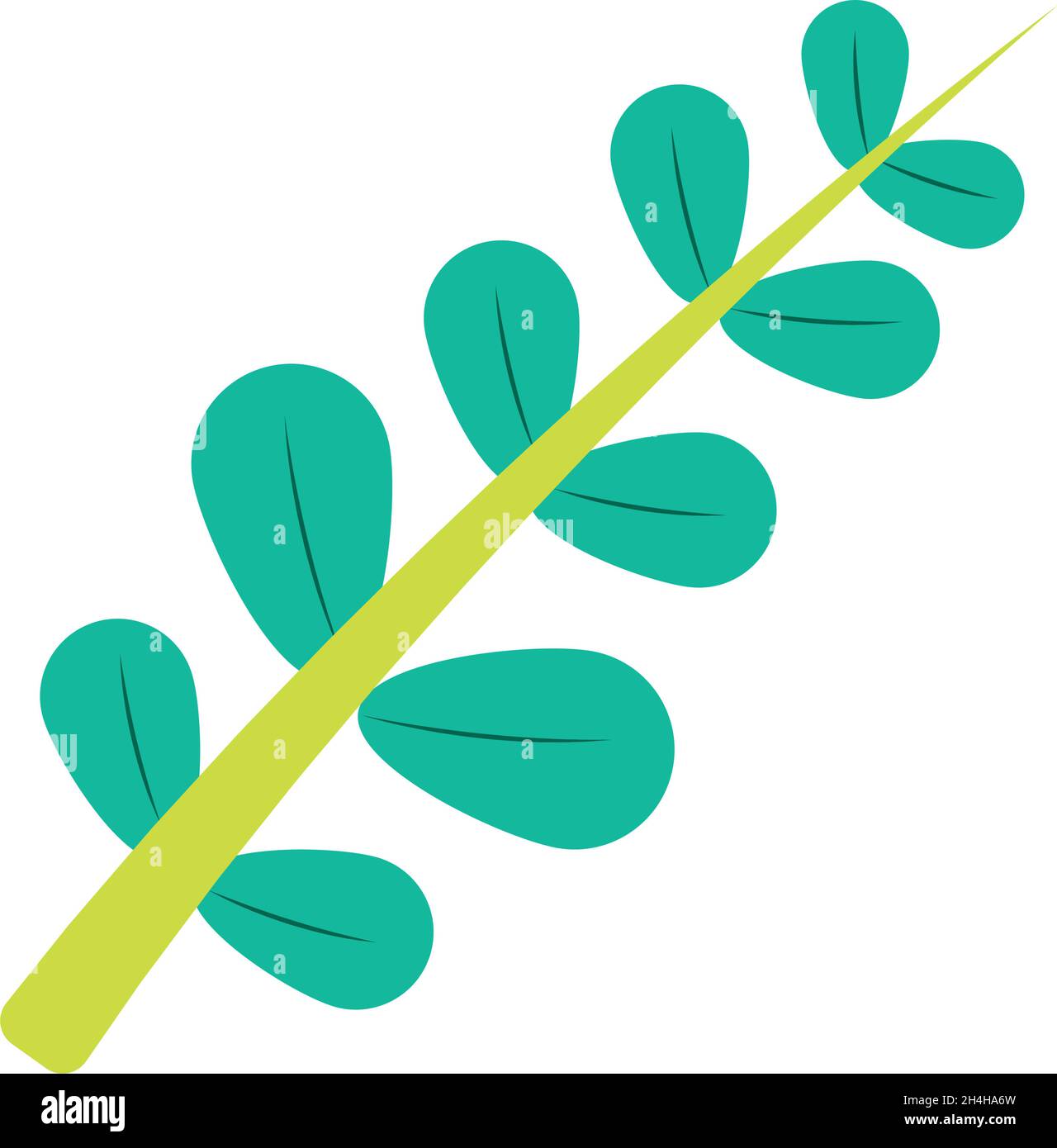 colorful stem with leaves on white background Stock Vector Image & Art ...