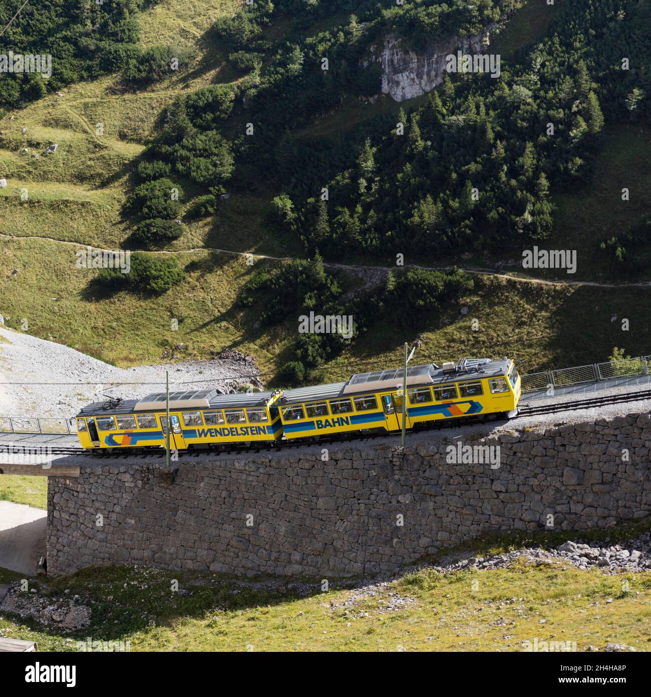 Wendelsteinbahn, rack railway, Wendelstein, Mangfall Mountains ...
