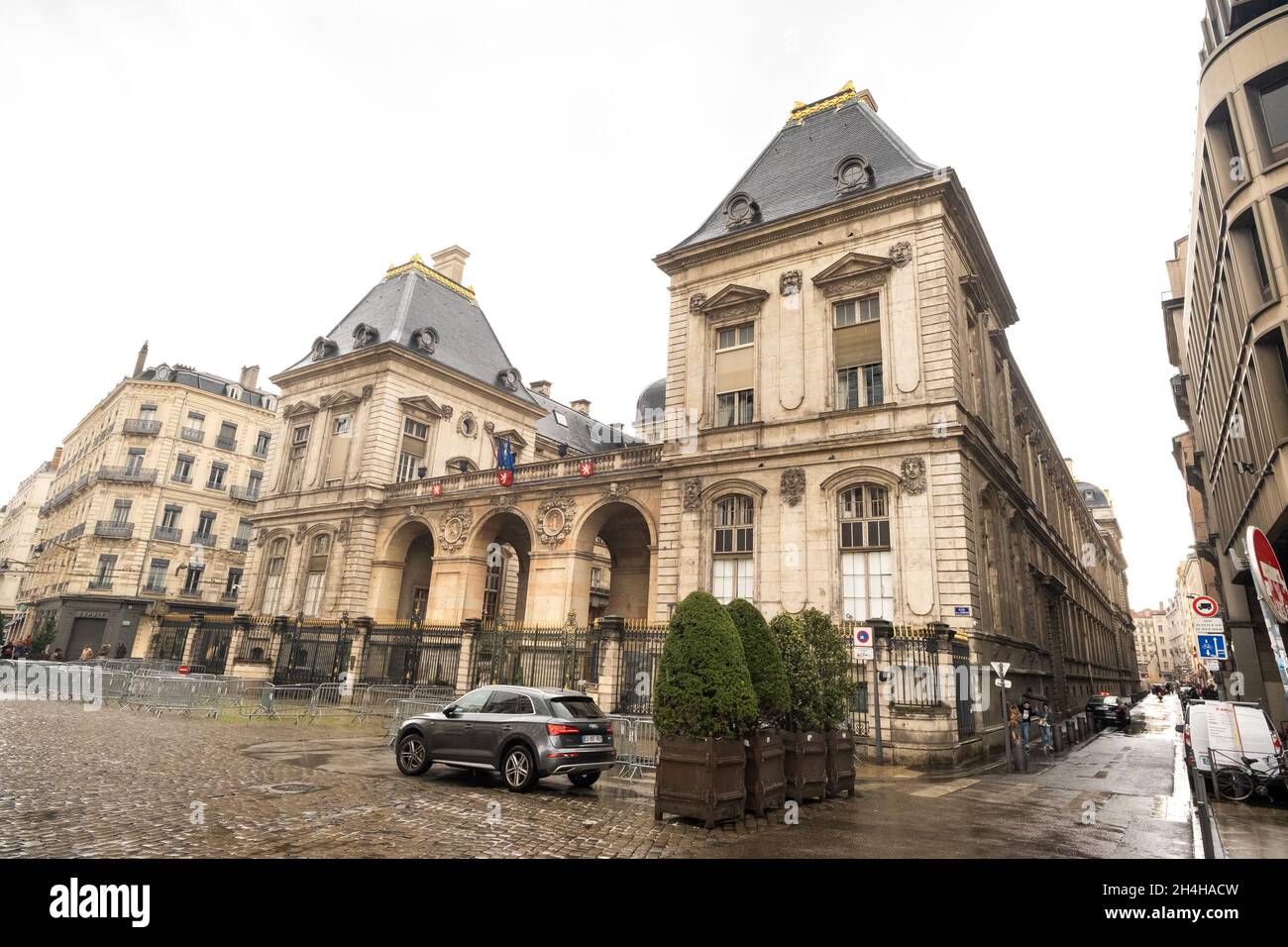 LYON, FRANCE,April 7, 2019.The famous Terreaux square in Lyon city ...