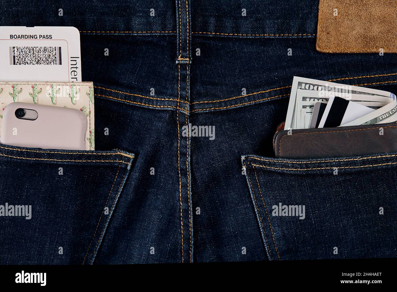 Back pocket with cash and debit card hi-res stock photography and ...