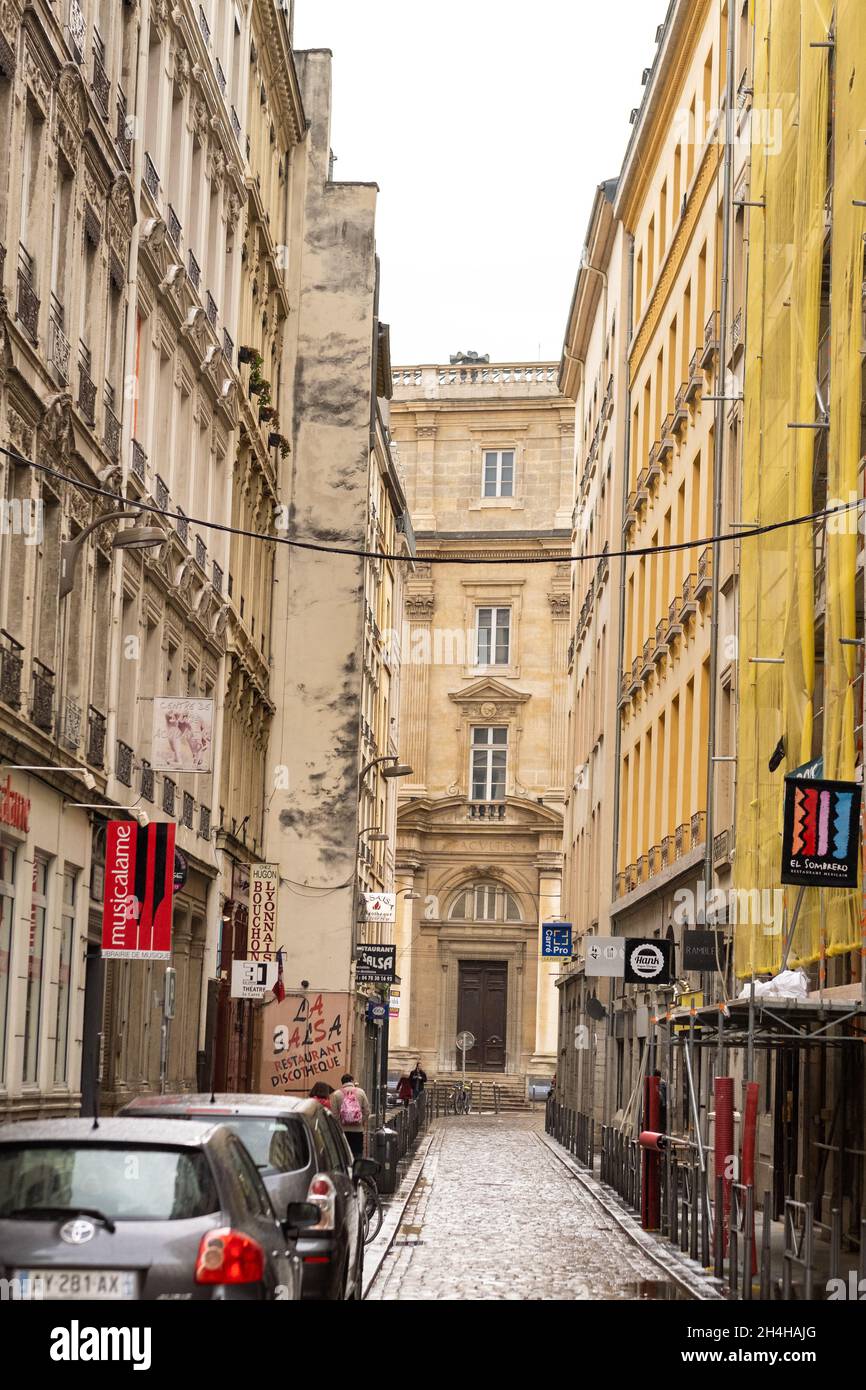 LYON, FRANCE, April 7, 2019: the historic city center of Lyon and its ...