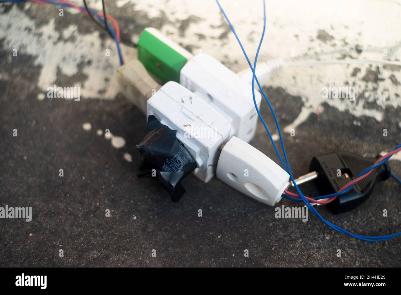 harzardous electrical plug connections with multiple outlets which ...