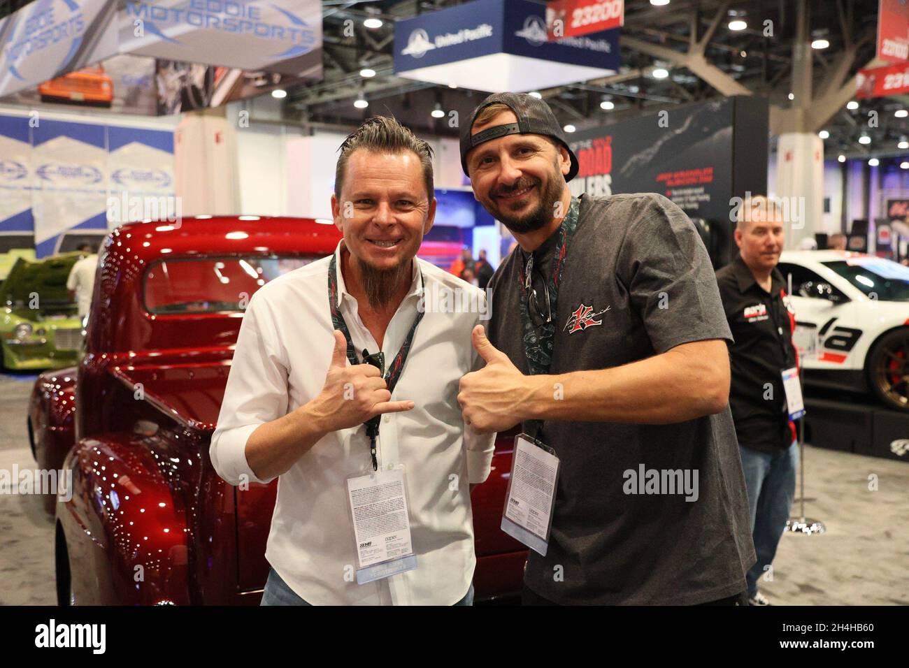 Las Vegas, NV, USA. 2nd Nov, 2021. Dave Kindig, Kevin Schiele at a ...