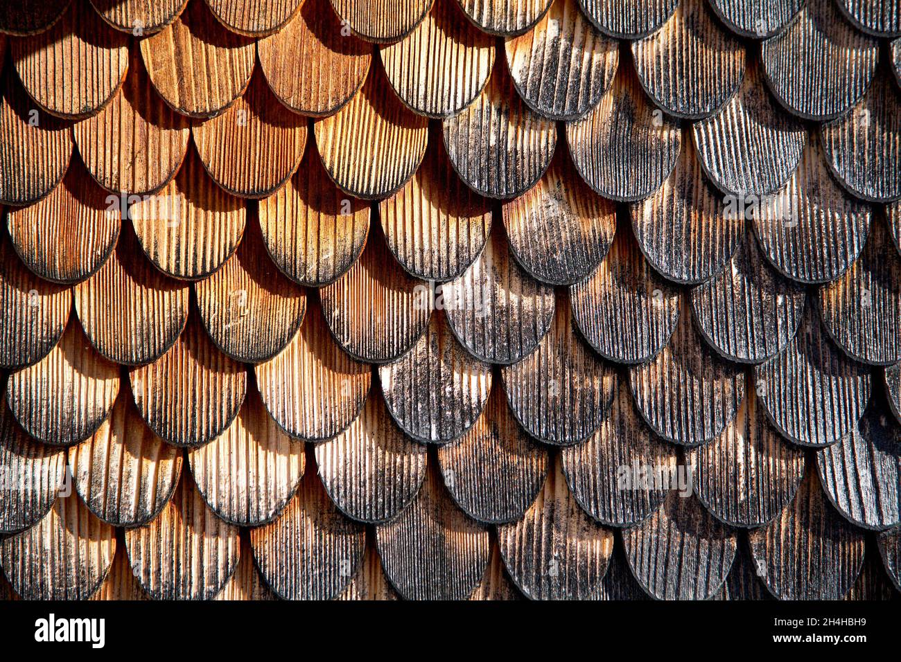 Traditional wooden shingles on an old farmhouse Stock Photo - Alamy
