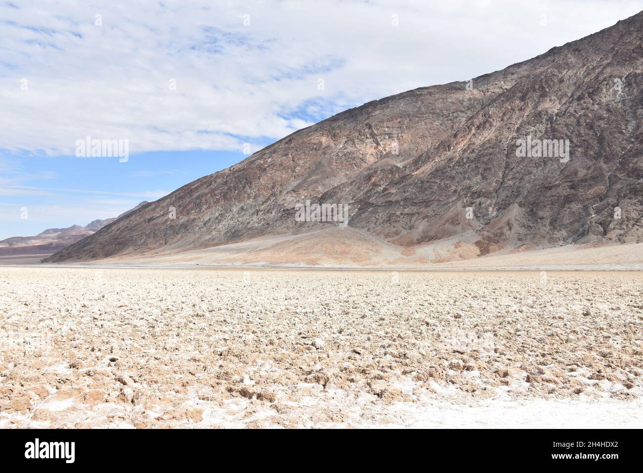 The salt-encrusted Badwater Basin, one of the lowest points on earth at ...
